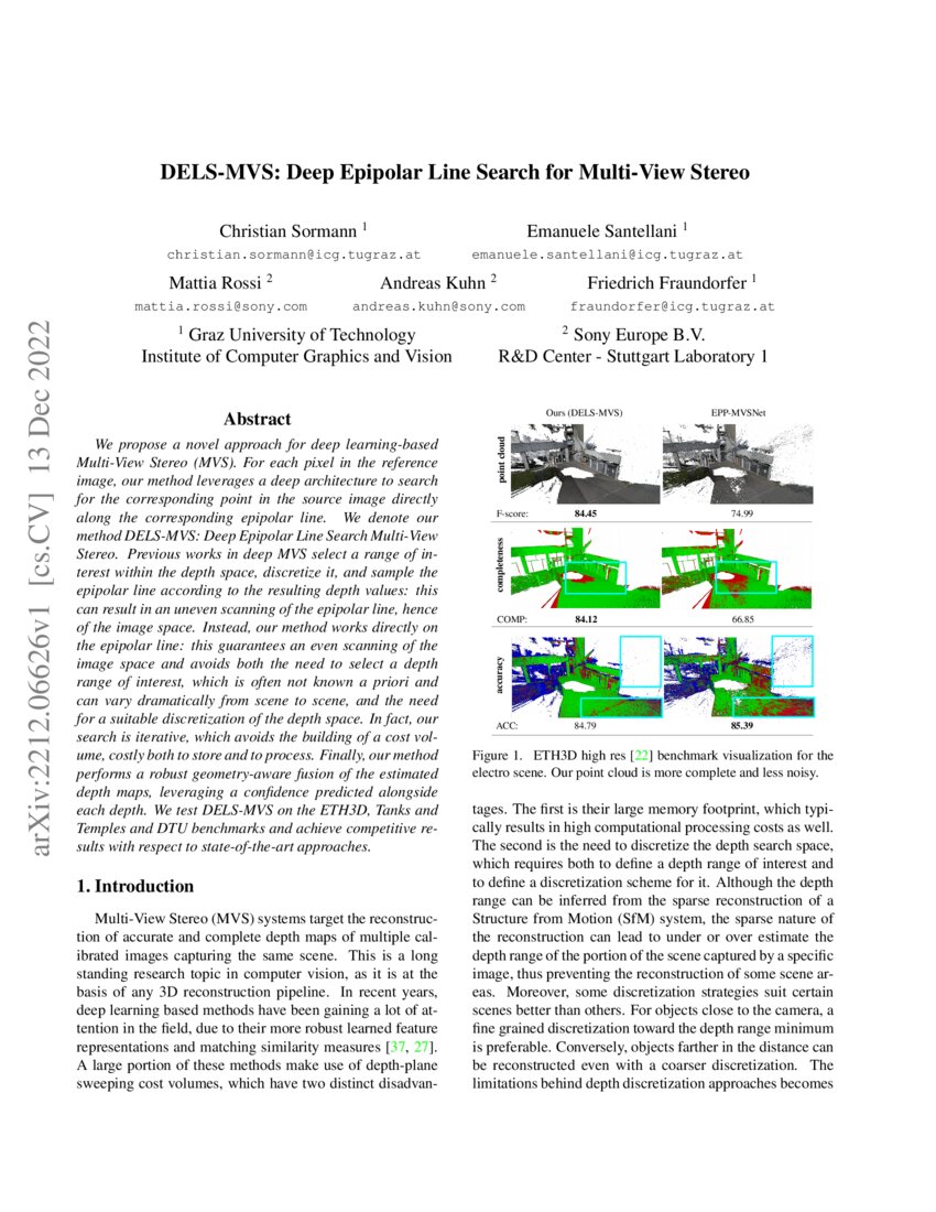DELS-MVS: Deep Epipolar Line Search for Multi-View Stereo | DeepAI