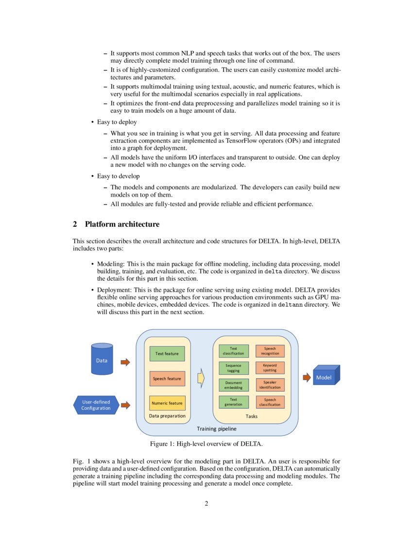 DELTA: A DEep learning based Language Technology plAtform | DeepAI