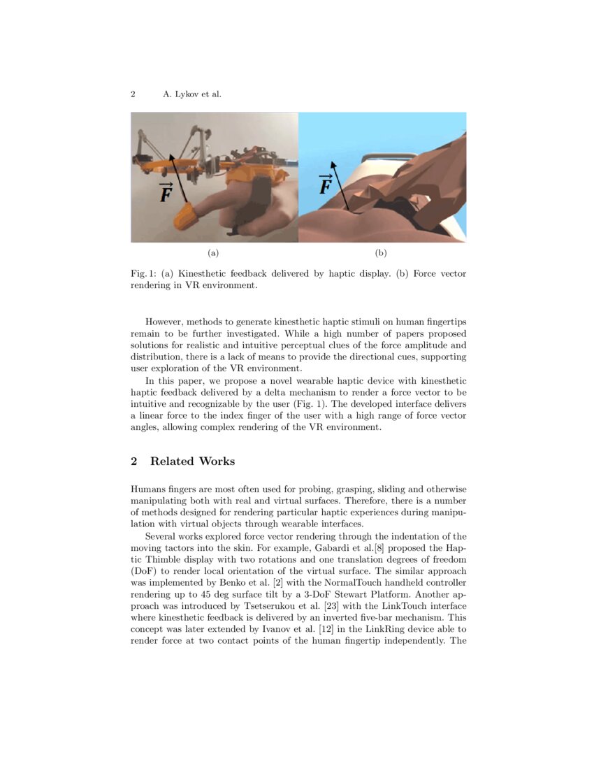 DeltaFinger: a 3-DoF Wearable Haptic Display Enabling High-Fidelity ...