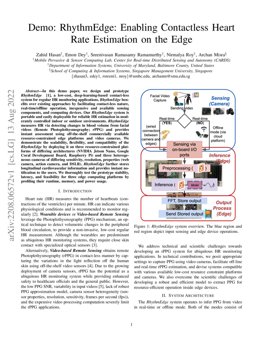 Demo: RhythmEdge: Enabling Contactless Heart Rate Estimation on the ...