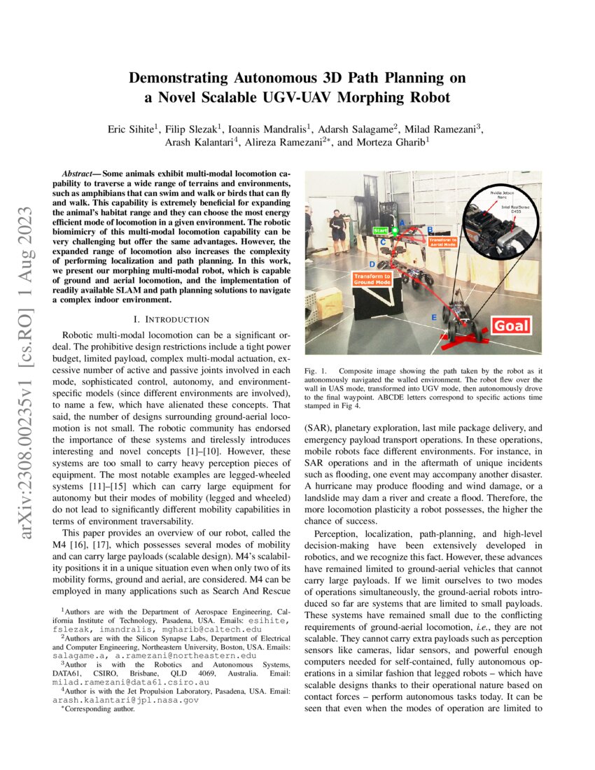 Demonstrating Autonomous 3d Path Planning On A Novel Scalable Ugv Uav Morphing Robot Deepai