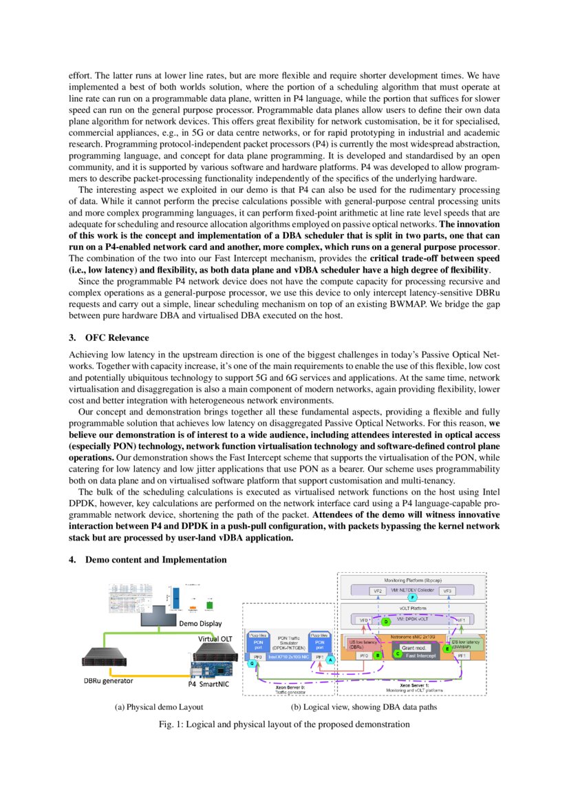 Demonstration of a low latency bandwidth allocation mechanism for mission critical applications ...