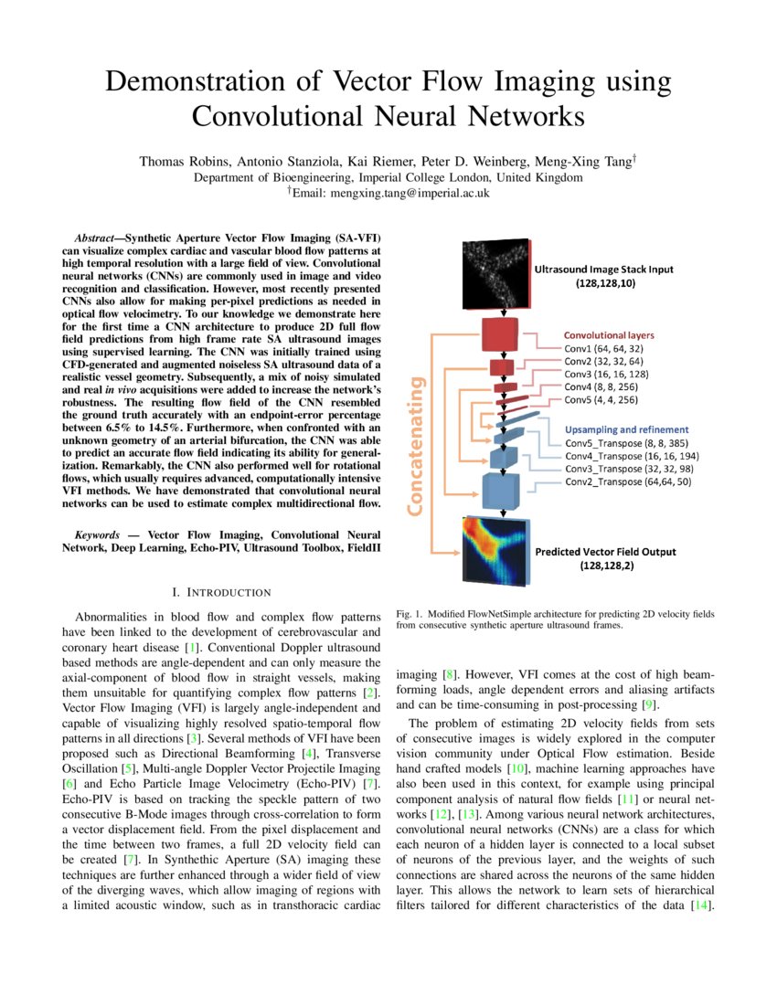 Demonstration Of Vector Flow Imaging Using Convolutional Neural