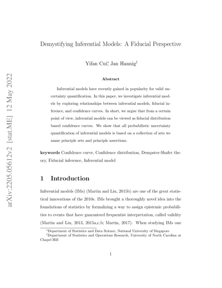 Demystifying Inferential Models: A Fiducial Perspective | DeepAI