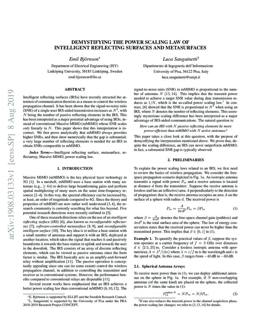 Demystifying the Power Scaling Law of Intelligent Reflecting Surfaces ...