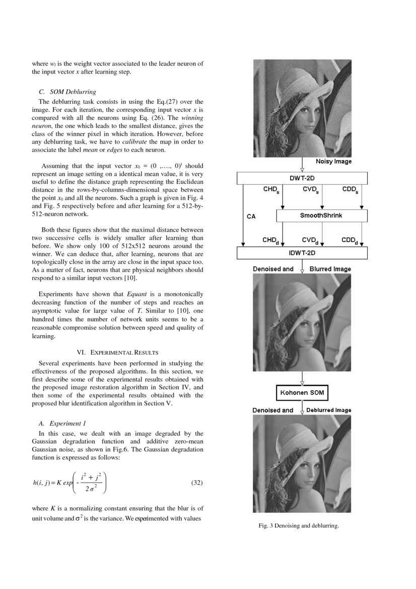 Denoising based on wavelets and deblurring via self-organizing map for Synthetic Aperture Radar ...