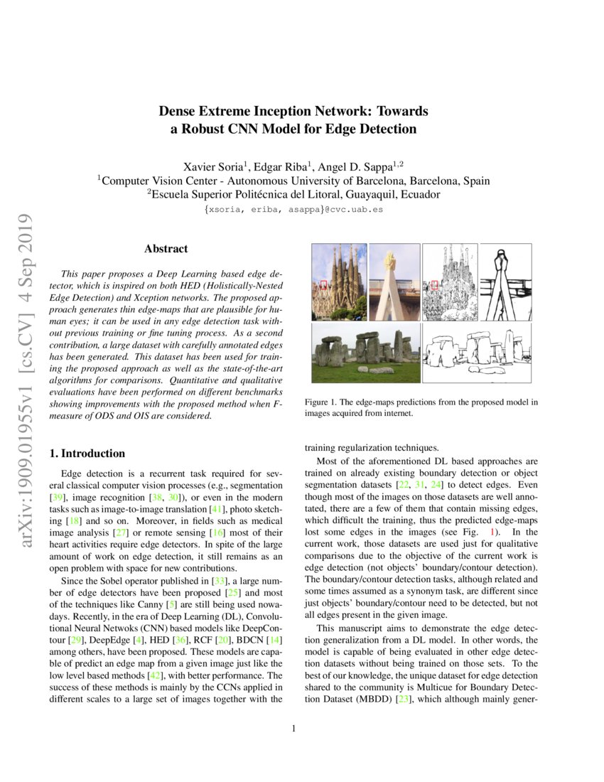 Dense Extreme Inception Network Towards A Robust Cnn Model For Edge Detection Deepai
