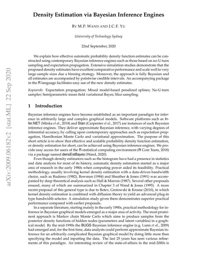 Density Estimation Via Bayesian Inference Engines Deepai