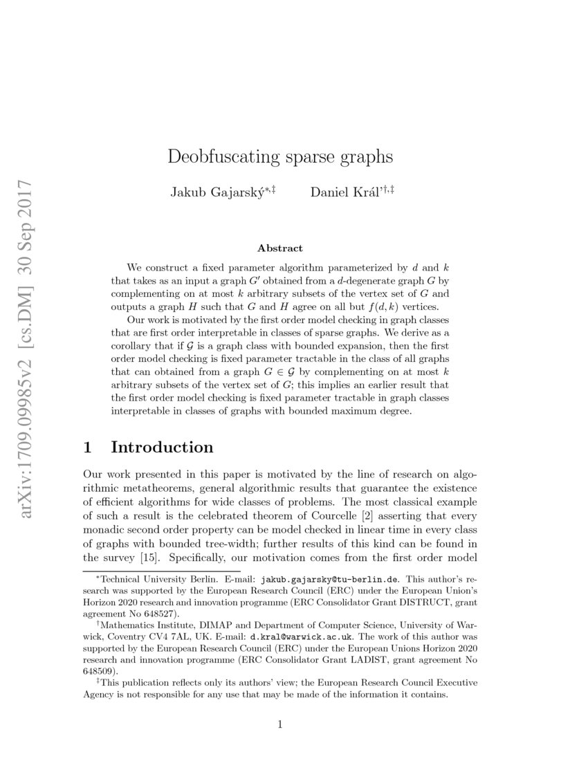Deobfuscating sparse graphs | DeepAI