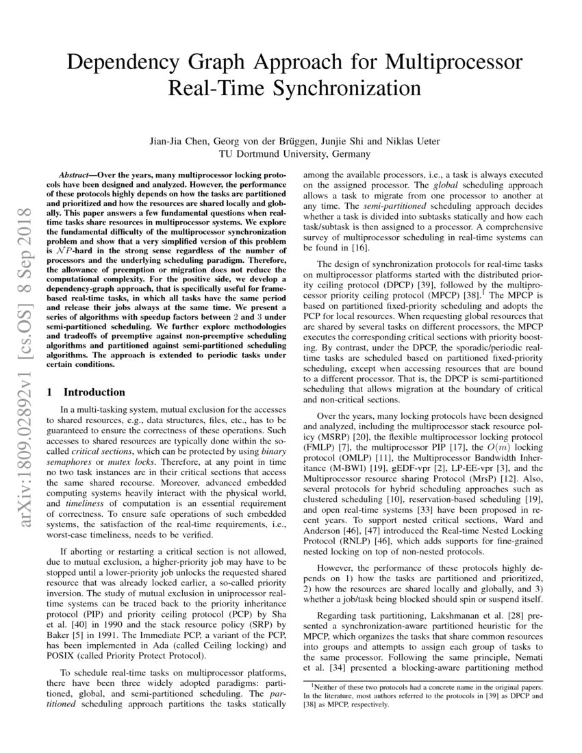 Dependency Graph Approach for Multiprocessor Real-Time Synchronization | DeepAI