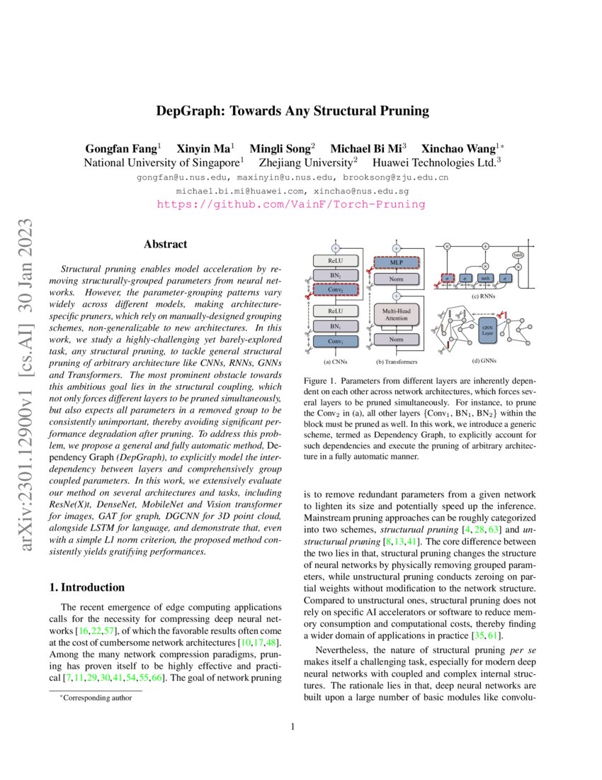 Depgraph Towards Any Structural Pruning Deepai