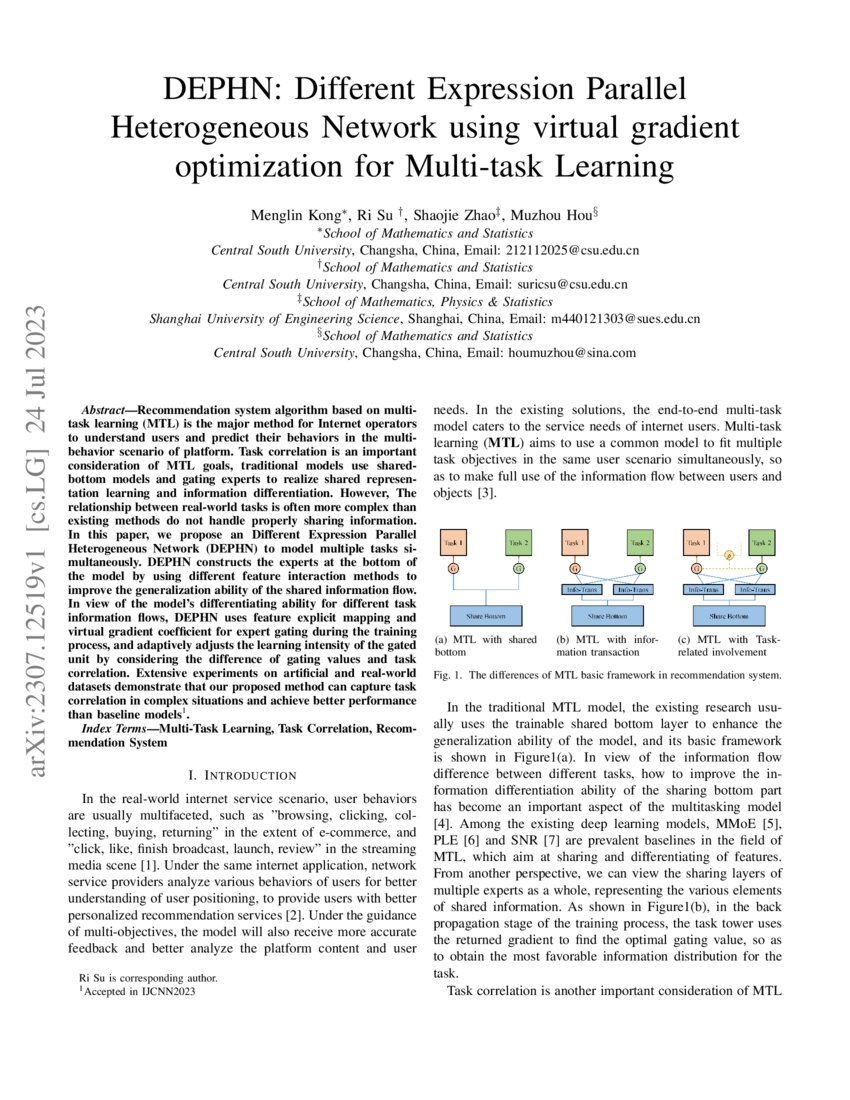 Dephn Different Expression Parallel Heterogeneous Network Using Virtual Gradient Optimization