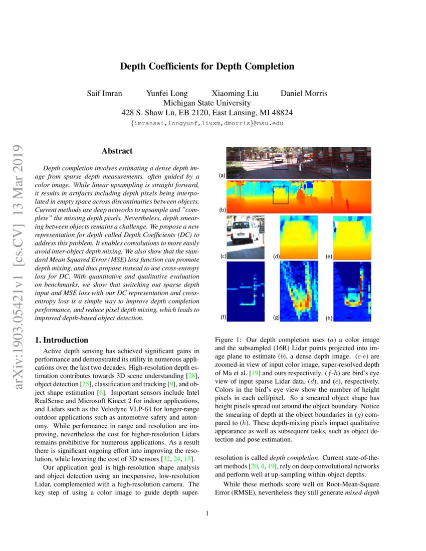 Depth Coefficients for Depth Completion | DeepAI