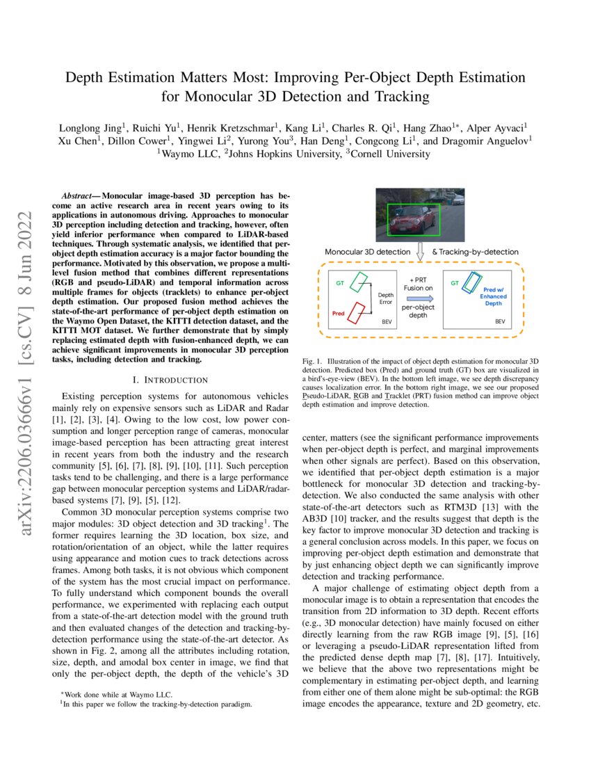 Depth Estimation Matters Most Improving Per Object Depth Estimation