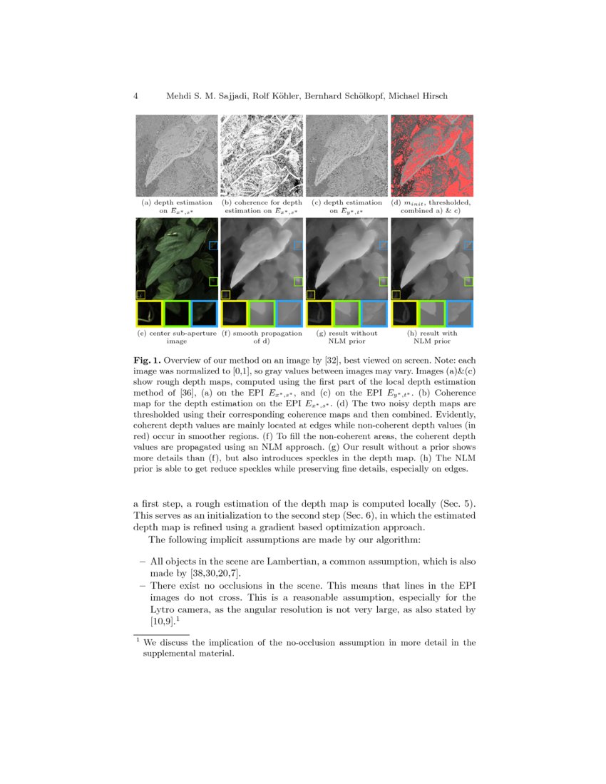 Depth Estimation Through a Generative Model of Light Field Synthesis | DeepAI