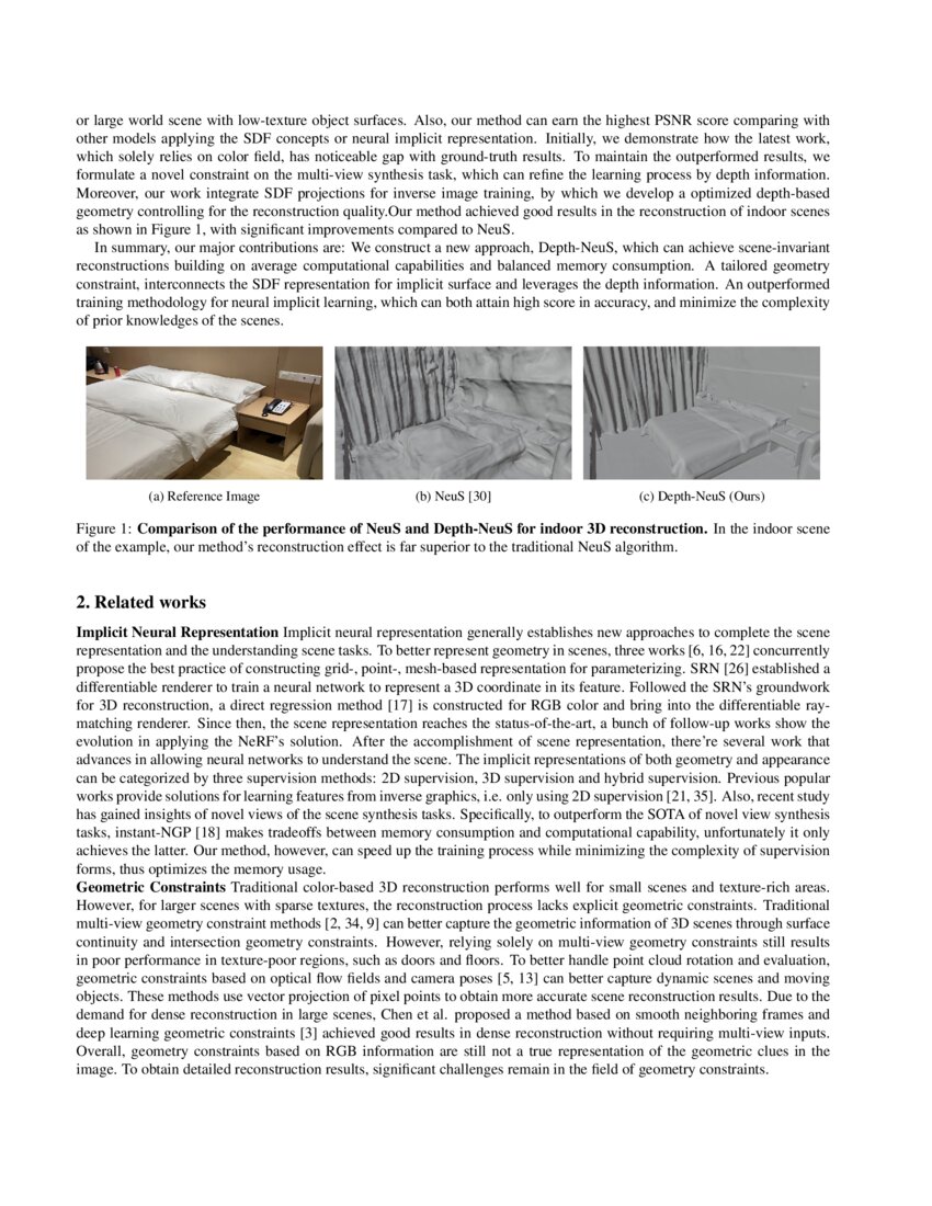 Depth Neus Neural Implicit Surfaces Learning For Multi View Reconstruction Based On Depth