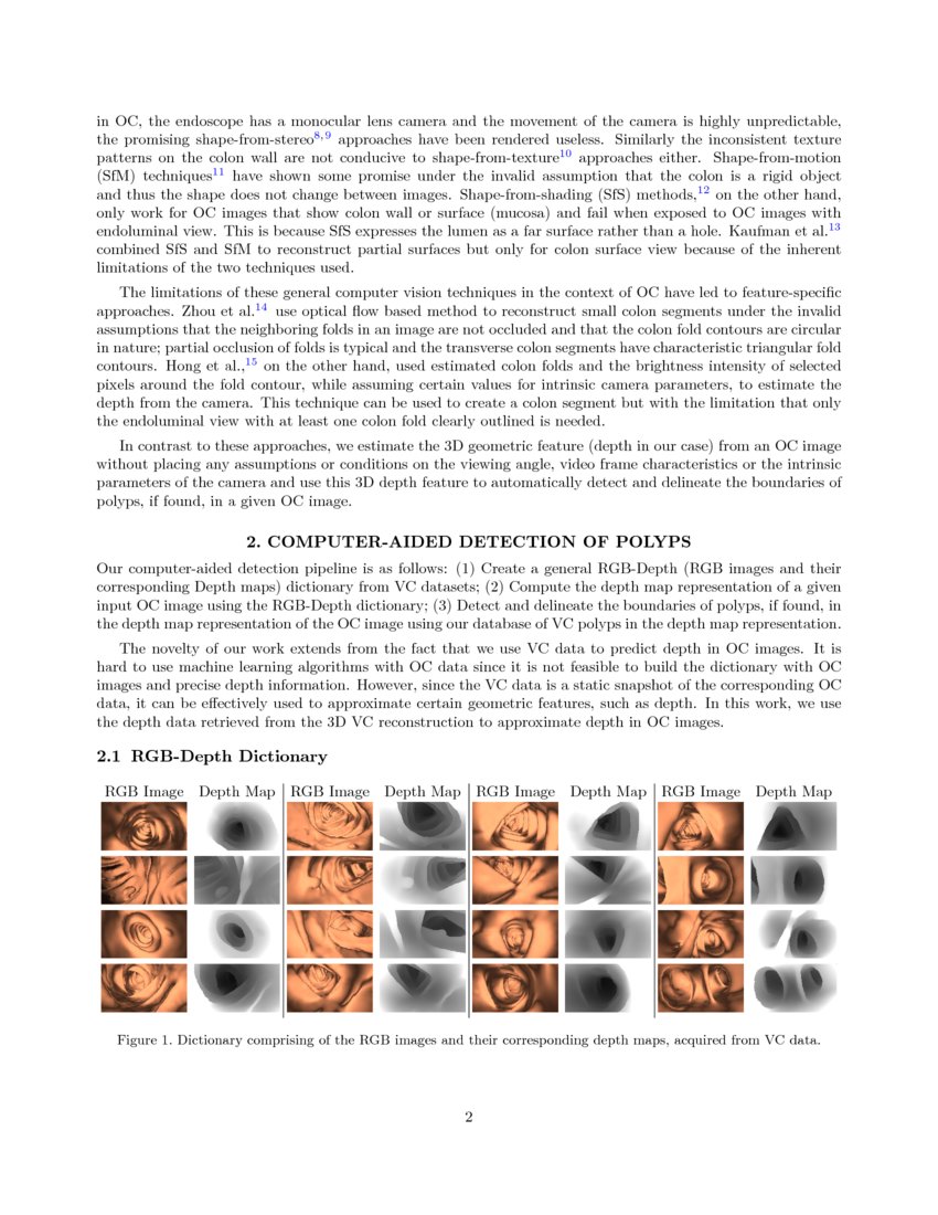 Depth Reconstruction and Computer-Aided Polyp Detection in Optical ...
