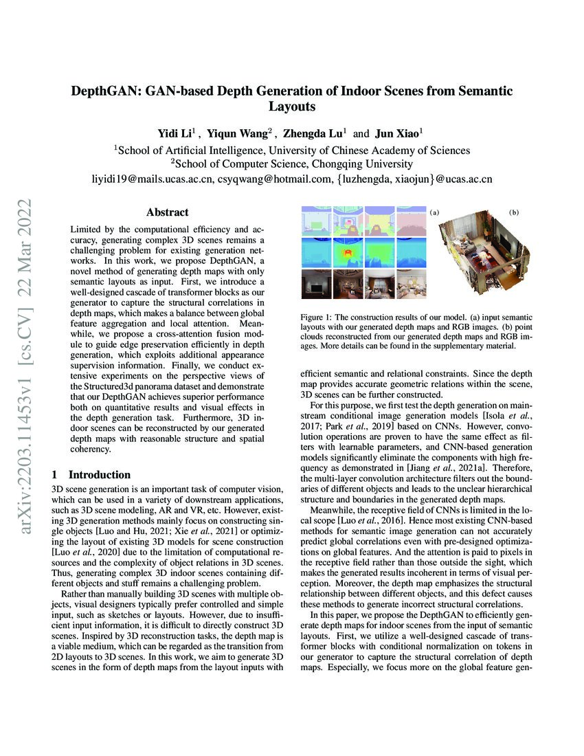 DepthGAN: GAN-based Depth Generation of Indoor Scenes from Semantic ...