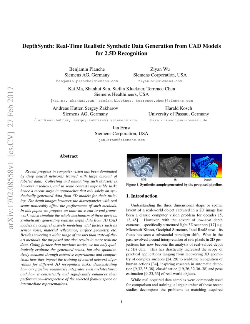 DepthSynth: Real-Time Realistic Synthetic Data Generation from CAD ...