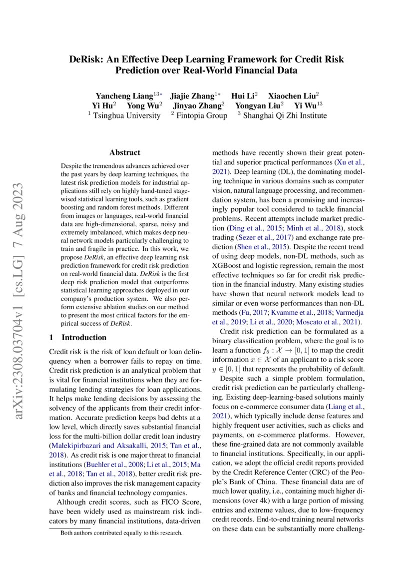 DeRisk: An Effective Deep Learning Framework for Credit Risk Prediction over Real-World ...