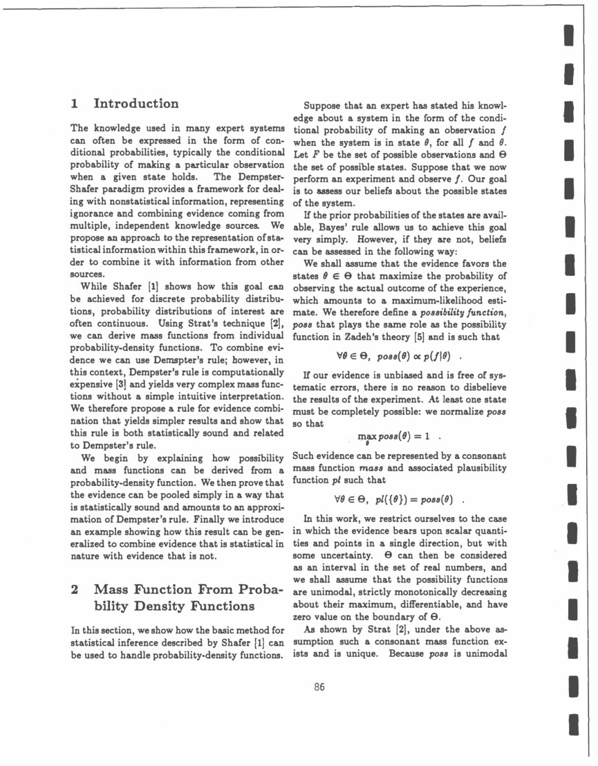 Deriving And Combining Continuous Possibility Functions In The