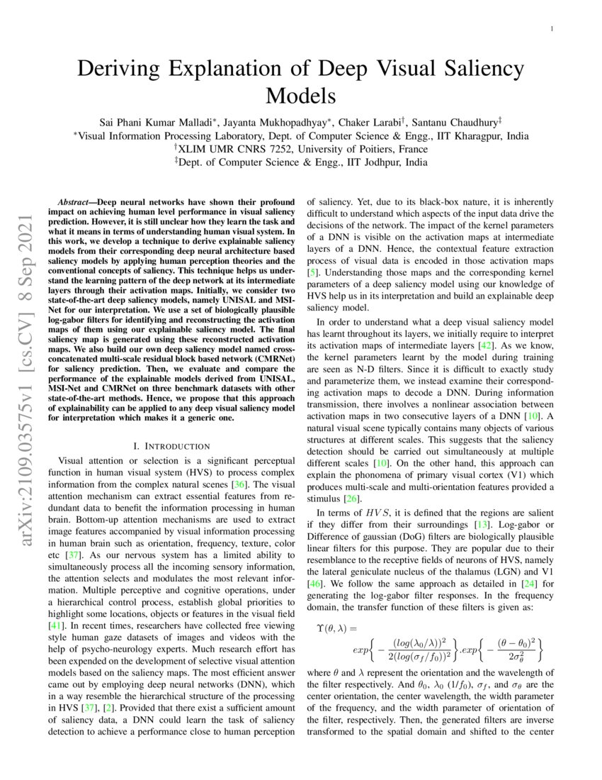 Deriving Explanation of Deep Visual Saliency Models | DeepAI