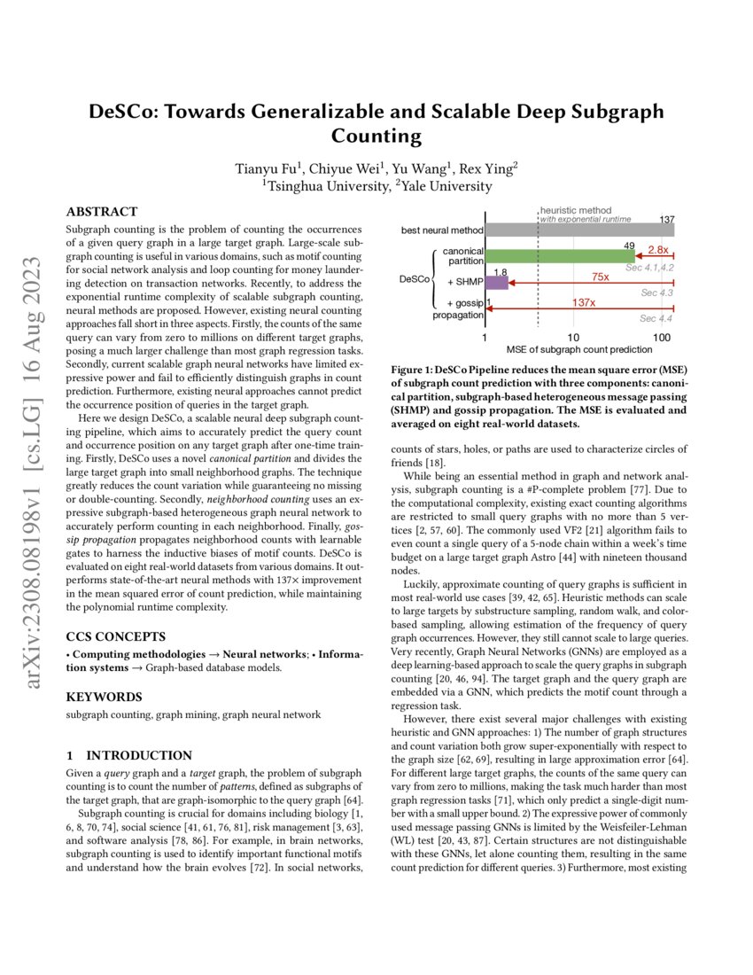 Desco Towards Generalizable And Scalable Deep Subgraph Counting Deepai