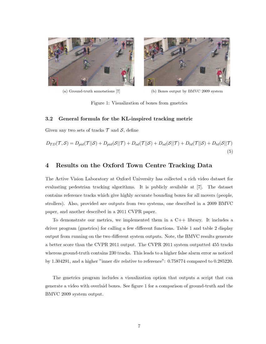 Description of a Tracking Metric Inspired by KL-divergence | DeepAI