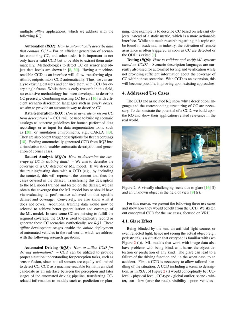 Description of Corner Cases in Automated Driving: Goals and Challenges ...