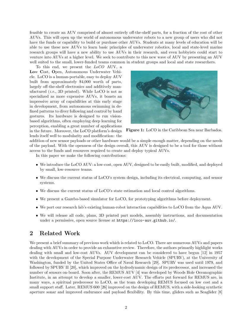 Design And Experiments With Loco Auv A Low Cost Open Source Autonomous