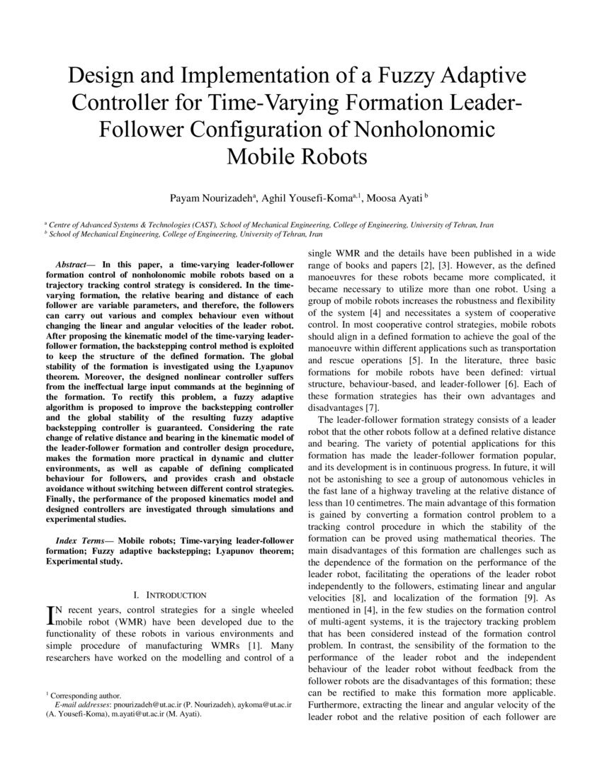 Design And Implementation Of A Fuzzy Adaptive Controller For Time