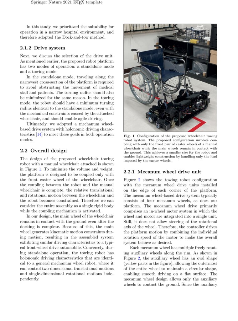 Design and Operation of Autonomous Wheelchair Towing Robot | DeepAI