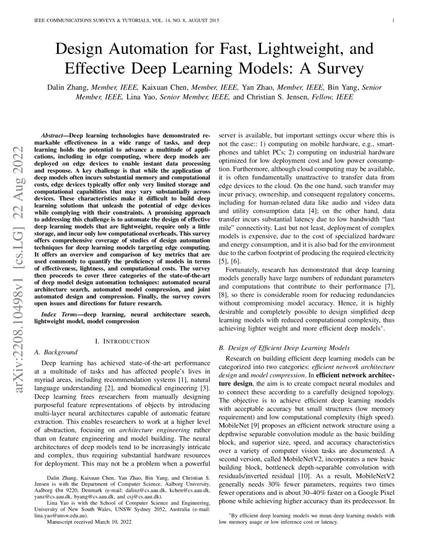Design Automation For Fast Lightweight And Effective Deep Learning