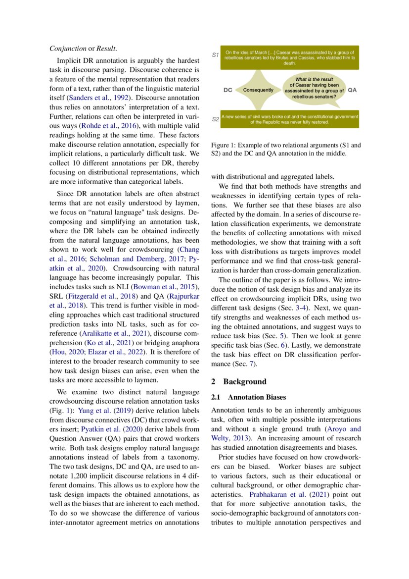 Design Choices For Crowdsourcing Implicit Discourse Relations Revealing The Biases Introduced