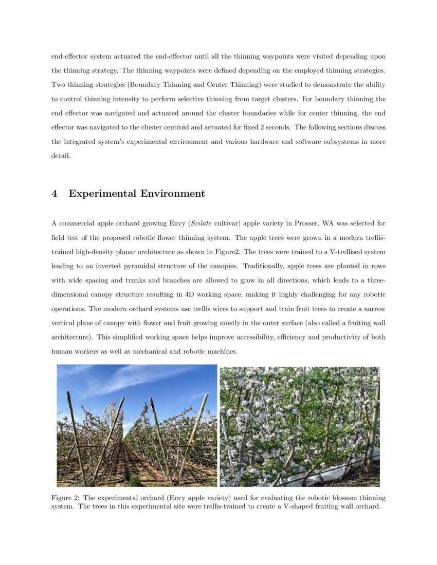 Design, Integration, and Field Evaluation of a Robotic Blossom Thinning ...