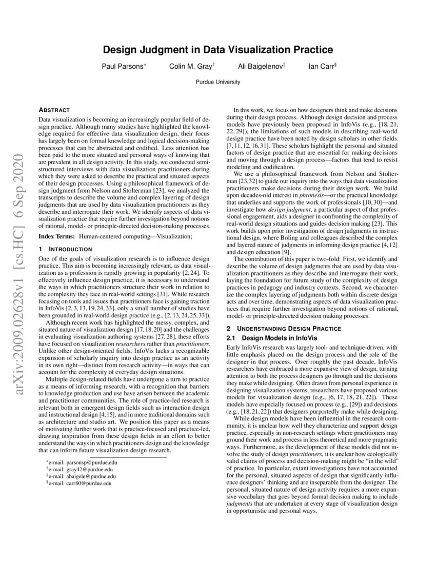 Design Judgment in Data Visualization Practice | DeepAI
