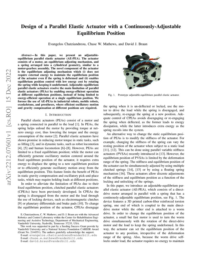 Design of a Parallel Elastic Actuator with a Continuously-Adjustable ...