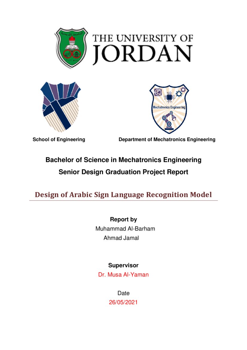 Design Of Arabic Sign Language Recognition Model Deepai