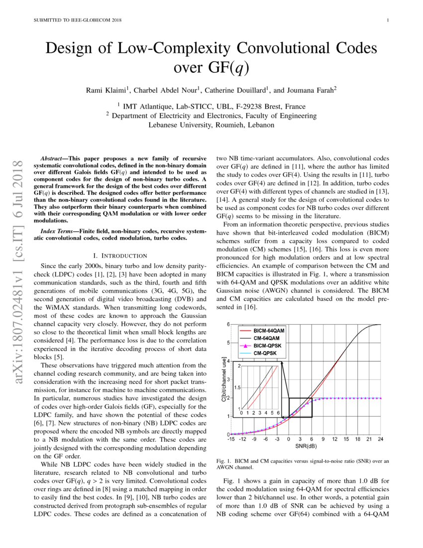Design of Low-Complexity Convolutional Codes over GF(q) | DeepAI
