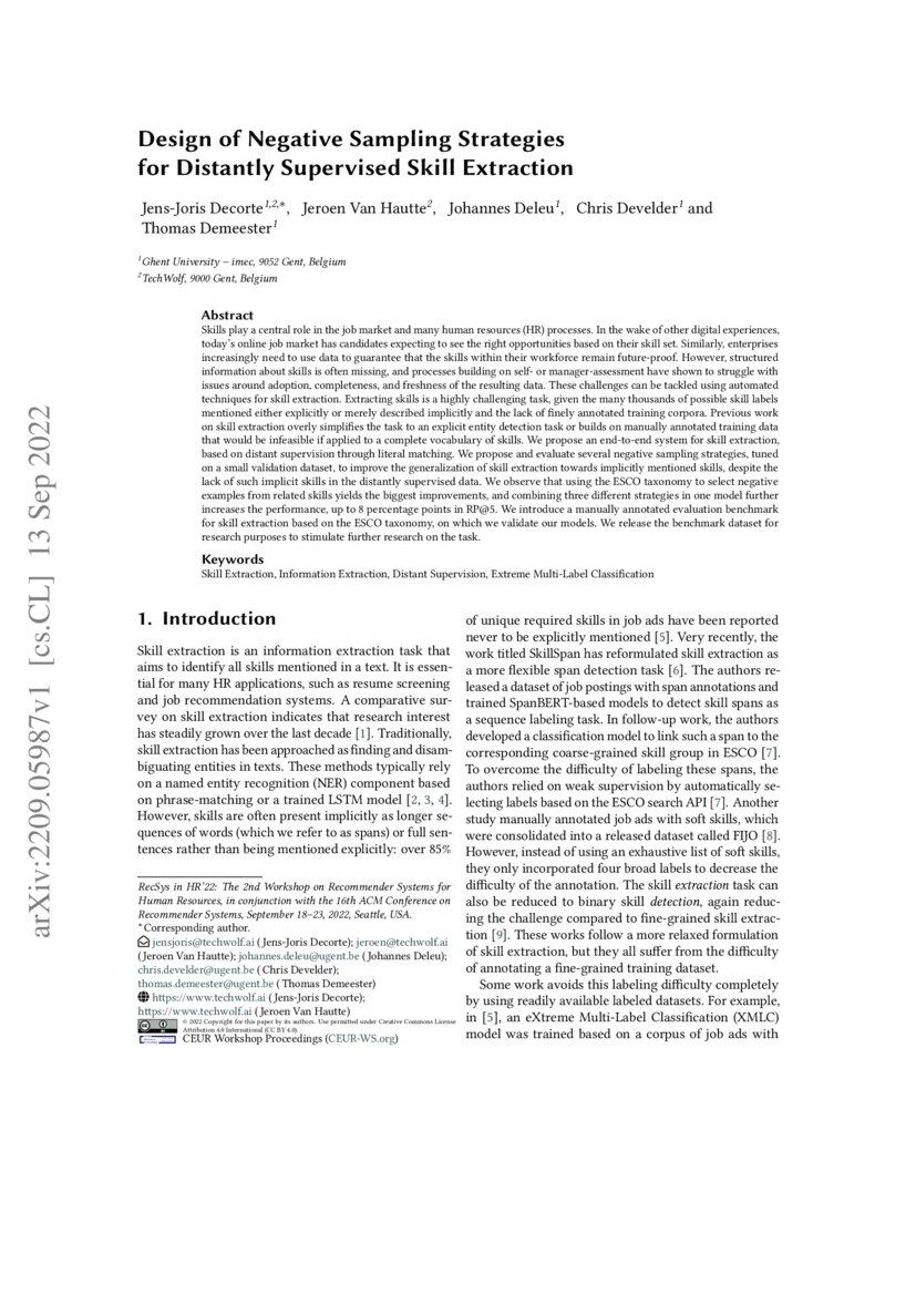 Design of Negative Sampling Strategies for Distantly Supervised Skill ... Design of Negative Sampling Strategies for Distantly Supervised Skill ...