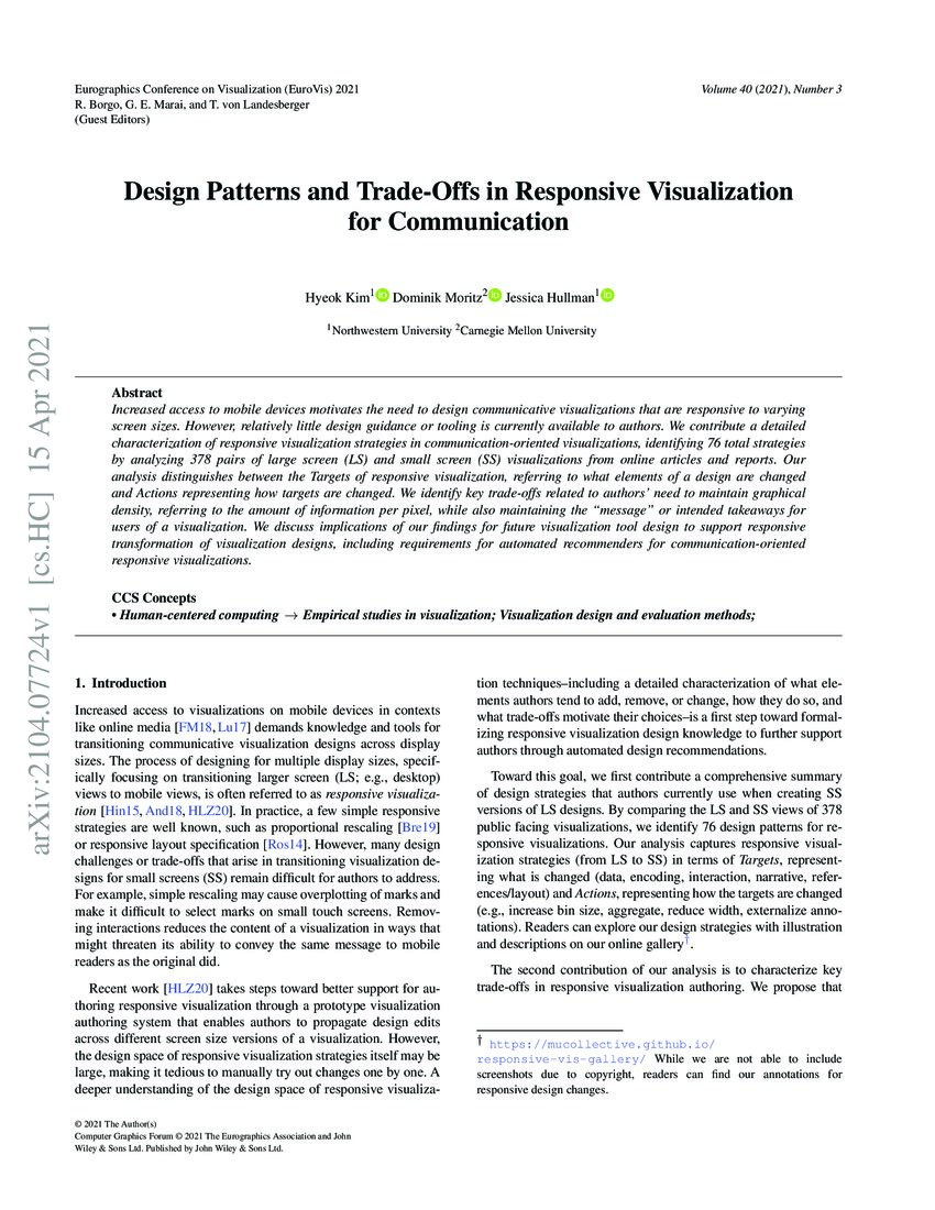 Design Patterns and Trade-Offs in Responsive Visualization for ...