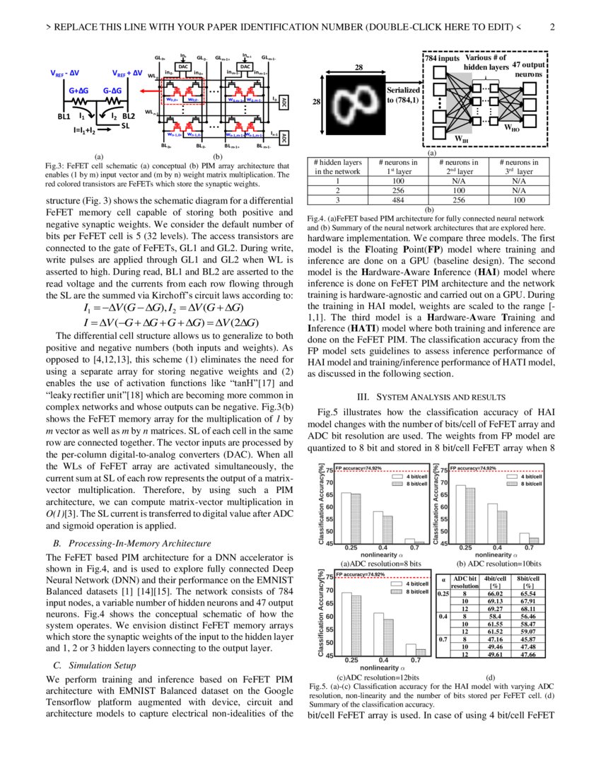 Design space exploration of Ferroelectric FET based Processing-in-Memory DNN Accelerator | DeepAI