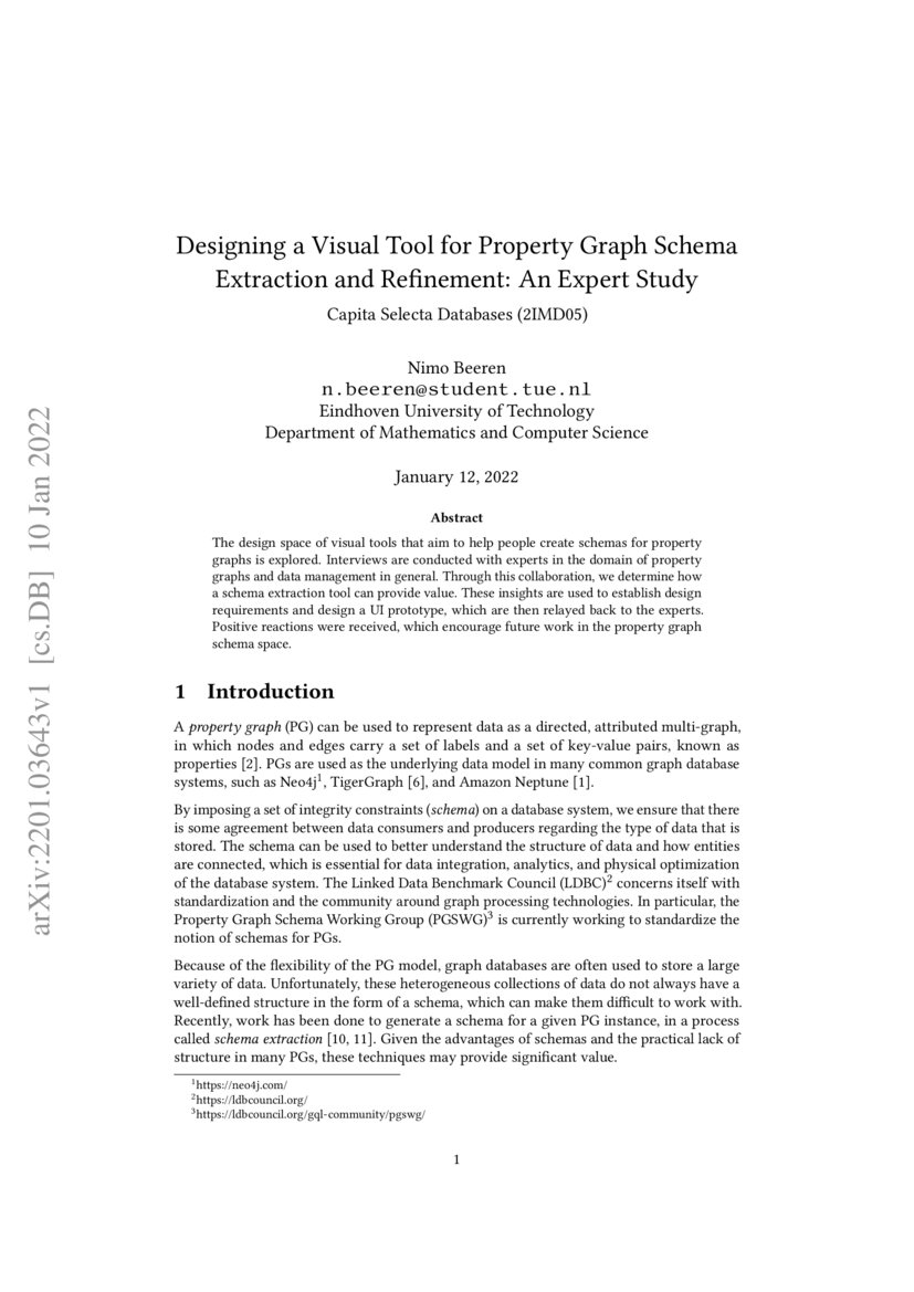 Designing a Visual Tool for Property Graph Schema Extraction and Refinement: An Expert Study ...