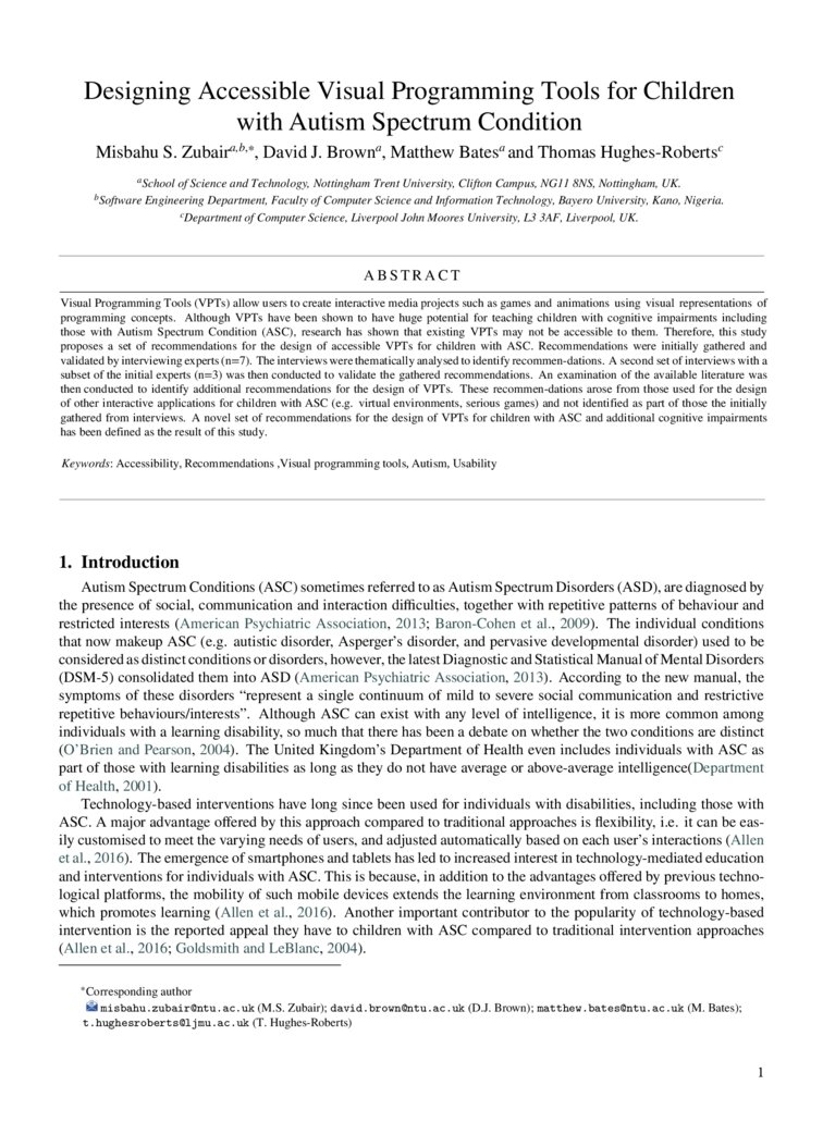 Designing Accessible Visual Programming Tools for Children with Autism ...