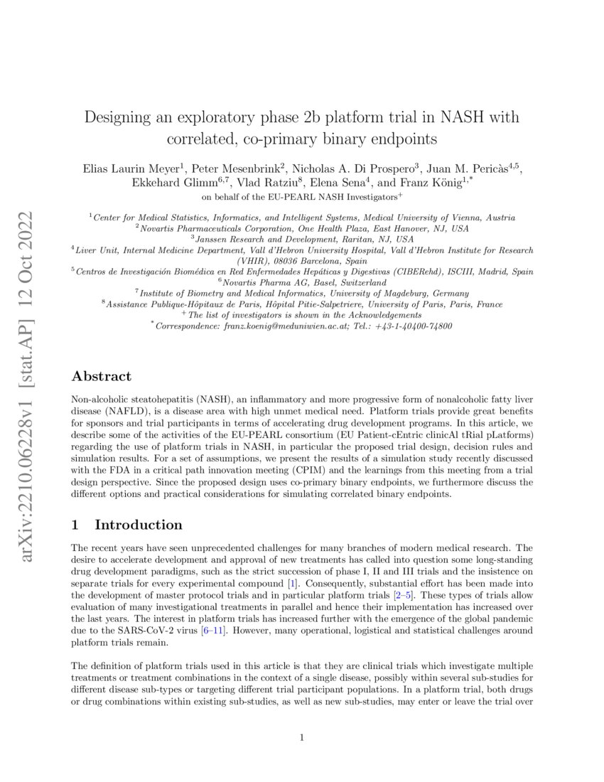 Designing An Exploratory Phase 2b Platform Trial In Nash With Correlated Co Primary Binary