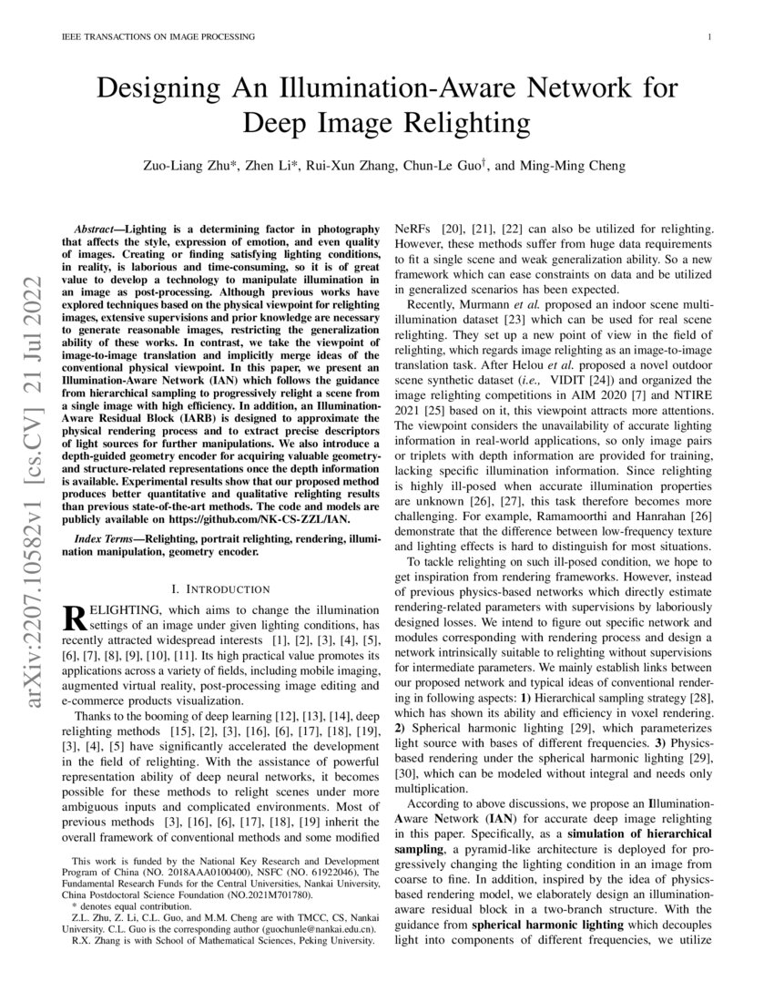 Designing An Illumination-Aware Network for Deep Image Relighting | DeepAI