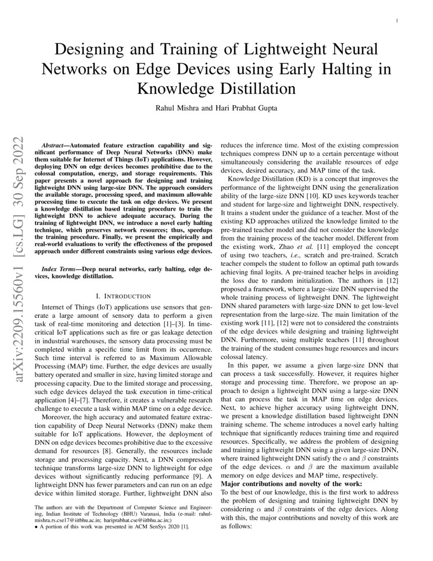 Designing And Training Of Lightweight Neural Networks On Edge Devices 6316