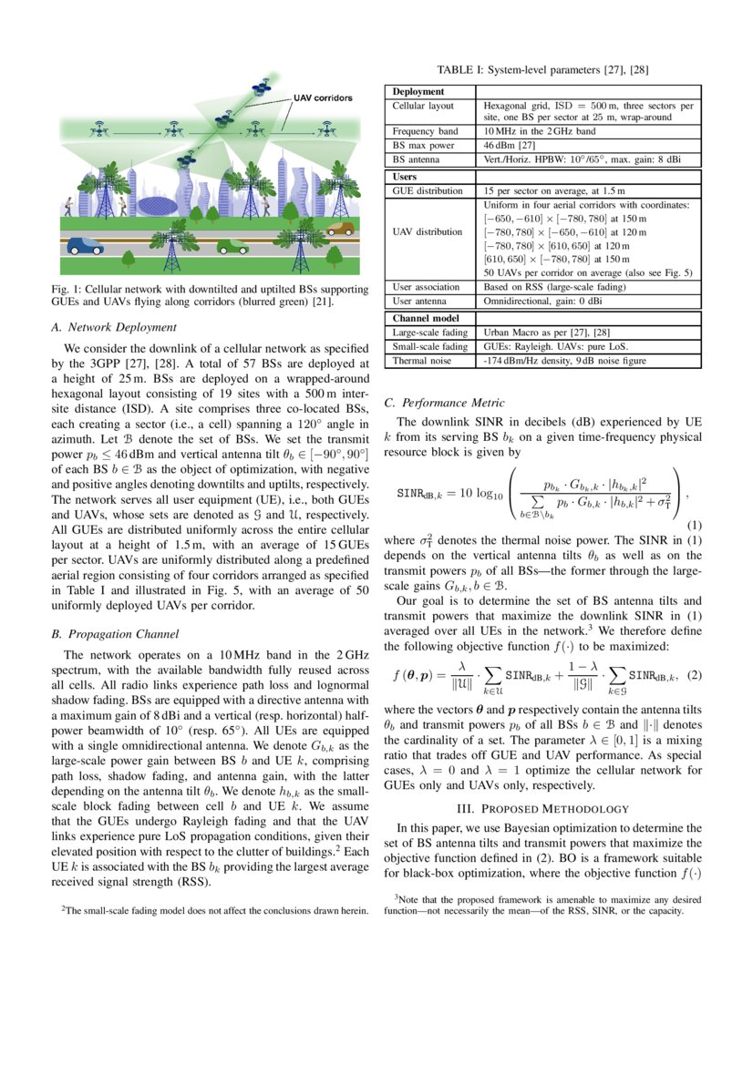 Designing Cellular Networks For Uav Corridors Via Bayesian Optimization