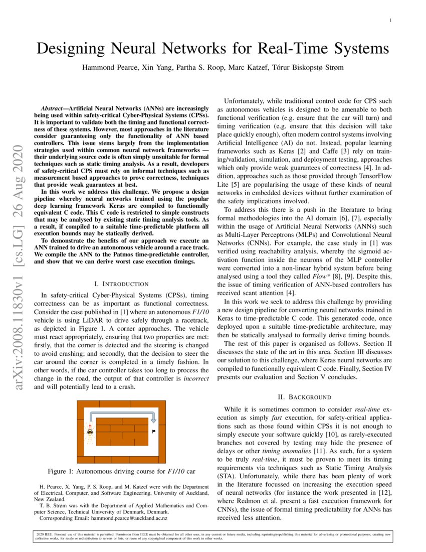 Designing Neural Networks for Real-Time Systems | DeepAI