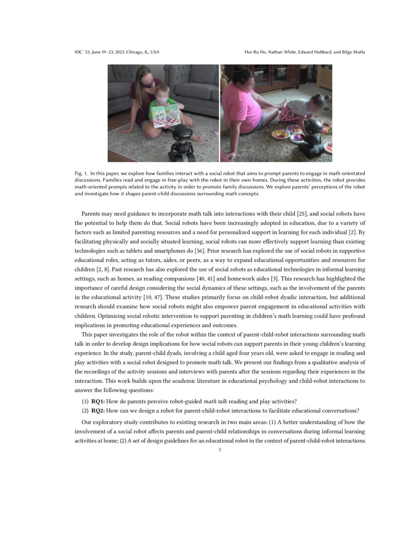 Designing Parent-child-robot Interactions to Facilitate In-Home Parental Math Talk with Young ...
